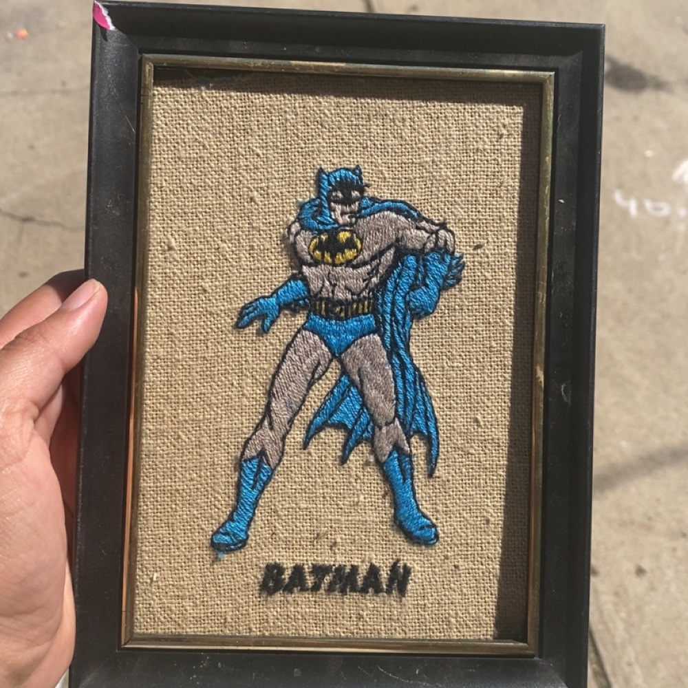 Batman Embroidered Wall Art - Black And Blue - Gem